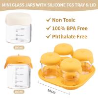 China IKOO Factory Wholesale Baby Food Glass Containers and Silicone Baby Food Freezer Tray with Clip-on Lid for sale