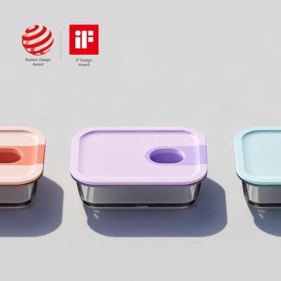 China IKOO New arrival One-Handed Opening Leak-proof Glass Food Container for sale
