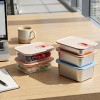 China IKOO New arrival One-Handed Opening Leak-proof Glass Food Container for sale