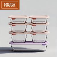 China IKOO Wholesale Leak-proof Microwave and Oven Safe High Borosilicate Glass Food Storage Containers for sale