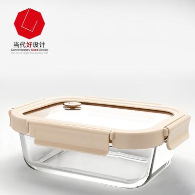 China Thermal Shock Resistant Lead-Free FDA/LFGB Certified Glass Food Container with Glass Lid for sale