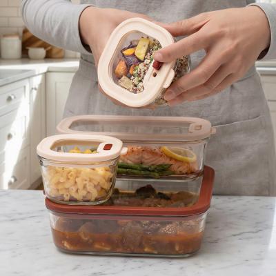 China IKOO High Borosilicate Glass Food Container Set 560ml 1370ml for sale