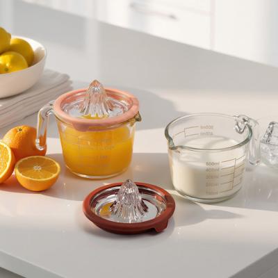China IKOO High Borosilicate Glass Measuring Cup and Juicer with 500ml Capacity and Microwave Safe Design for sale