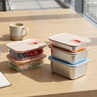 China IKOO One-Handed Opening Borosilicate Glass Food Storage Container Microwave and Oven Safe for sale