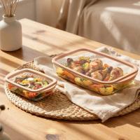 China Customized Oven Safe Glass Baking Dish with Vented Glass Lid in 800ml-3600ml Capacity for sale
