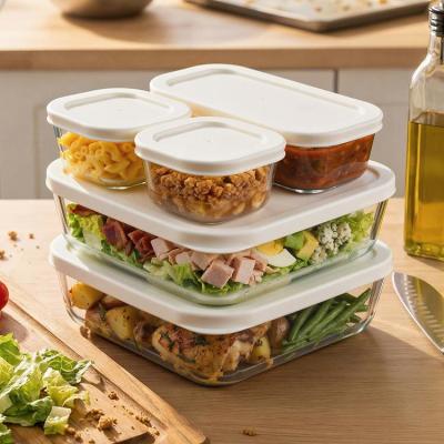 China IKOO Borosilicate Glass Food Containers with PE Lids Set for sale