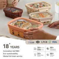 China IKOO Airtight Leak Proof Borosilicate Glass Food Storage Container with Thermal Shock Resistance for Meal Prep for sale