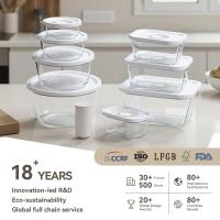China oxidation prevention borosilicate glass food storage containers with vacuum pump for Smart Kitchenware & Home Appliance Brands for sale