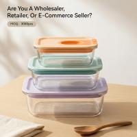 China IKOO New arrival One-Handed Opening Leak-proof Glass Food Container for sale
