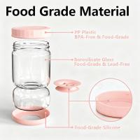 China IKOO High Borosilicate Glass Pickle Jar with Airtight Lid and Silicone Partition for Easy Pickle Retrieval for sale