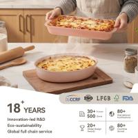 China IKOO High Borosilicate Glass Baking Dish with 700ml to 3800ml Capacity and CA65 Certified Eco-Friendly Bakeware for sale