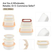 China IKOO Opal White Borosilicate Glass Food Storage Containers with Glass Lid for sale