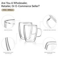 China Double Wall Glass Cup with 250ml 350ml 450ml Capacity High Borosilicate Glass for Hot and Cold Beverages for sale