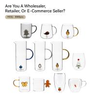 China IKOO Wholesale 3d Glass Cup Borosilicate Glass Cute Animal Inside Cup Cartoon Figurine Teacup for Women Men for sale