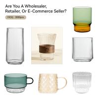 China IKOO Singler Layer Ribbed Glass Cup for sale