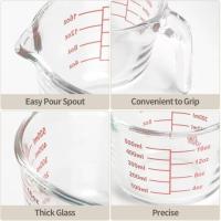 China IKOO 3 pcs glass measuring cups set with lids set 1-Cup, 2-cup, 4-cup measuring jugs with handle, nesting liquid measuring cups for kitchen for sale