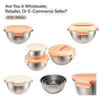 China IKOO 304 Stainless Steel Mixing Bowl with PP Lid 1350ml 2500ml 4350ml for sale