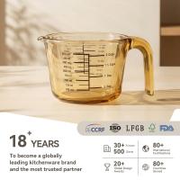 China IKOO Glass Measuring Cups Heat Resistant Glass Measuring Tools for sale
