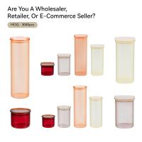 China IKOO Factory Supplier 500ml 1000ml 1500ml Color Sprayed Stripe Glass Canister with Food-Grade PS Plastic Lid for sale