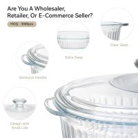 China IKOO Lead-Free High Borosilicate Glass Casserole Dish with Lid - Oven & Microwave Safe Deep Baking Dish for sale