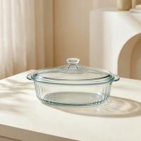 China IKOO Lead-Free High Borosilicate Glass Casserole Dish with Lid - Oven & Microwave Safe Deep Baking Dish for sale
