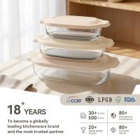 China IKOO High Borosilicate Glass Baking Dish with BPA-Free PP Lid for sale