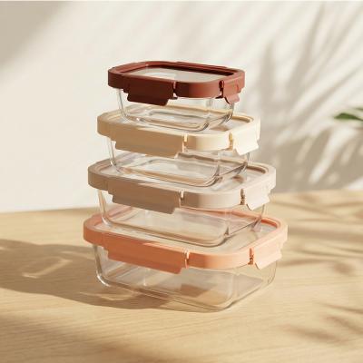 China IKOO Large Capacity Airtight Glass Food Storage Container with BPA Free High Borosilicate Glass Lid for sale