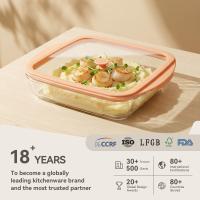 China Customized Oven Safe Glass Baking Dish with Vented Glass Lid in 800ml-3600ml Capacity for sale