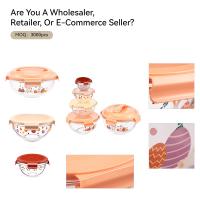 China Borosilicate Glass Mixing Bowl Set Stackable with Lids and Temperature Range -40°C to 560°C for Kitchen Use for sale