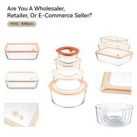 China IKOO Oven Safe Dishwasher Safe Freezer Safe Glass Food Storage Container with Silicone Framed Glass Lid for sale