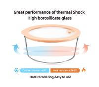 China IKOO Oven Safe Dishwasher Safe Freezer Safe Glass Food Storage Container with Silicone Framed Glass Lid for sale