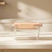 China IKOO Extra Large Double Layer Glass Food Container with Divider for sale
