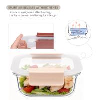 China IKOO Glass Food Containers with Glass-Lids and Air Vent for leftovers Wholesale Price for sale