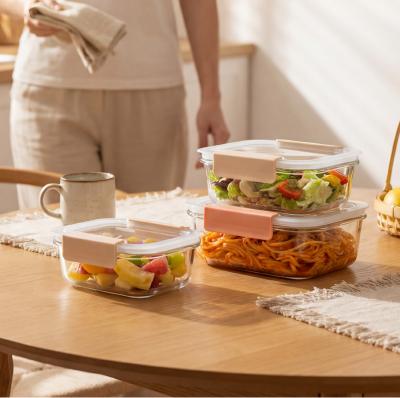 China IKOO Glass Food Containers with Glass-Lids and Air Vent for leftovers Wholesale Price for sale