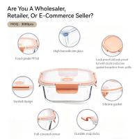 China IKOO OEM/ODM Glass Meal Prep Containers with Snap Locking Lids for sale