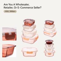China IKOO BPA Free Colored Borosilicate Glass Food Container with Airtight Cool Lock Lid FDA/LFGB Approved for sale