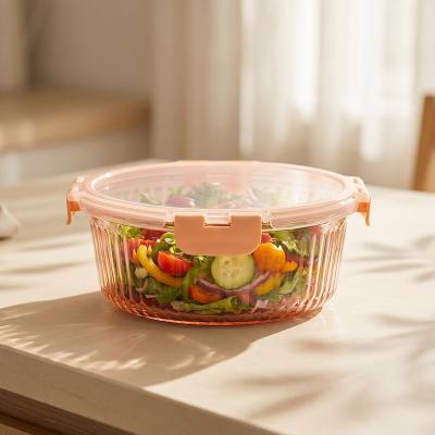 China IKOO BPA Free Colored Borosilicate Glass Food Container with Airtight Cool Lock Lid FDA/LFGB Approved for sale