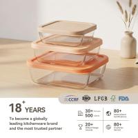 China Microwave and Dishwasher Safe Borosilicate Glass Food Storage Containers with BPA-Free Lids for sale