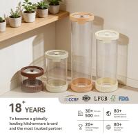 China IKOO High Borosilicate Glass Canister with Tempered Glass Lid - 450ml to 2000ml for sale