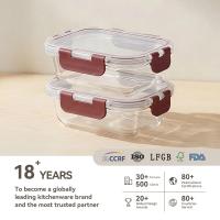 China IKOO Microwave Safe Dishwasher Safe Freezer Safe Glass Food Container with Cool Lock PP Lid for sale