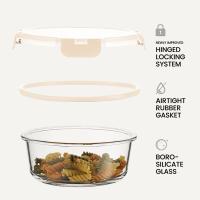 China IKOO Microwave Safe Dishwasher Safe Freezer Safe Glass Food Container with Cool Lock PP Lid for sale