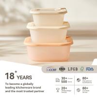 China IKOO LFGB/FDA Certified Glass Food Storage Container with Glass Lids Round for sale
