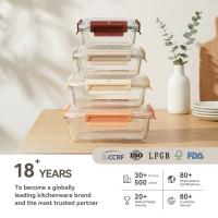 China IKOO Oven Safe Borosilicate Glass Lunch Box Set with Lid Manufacturer for sale