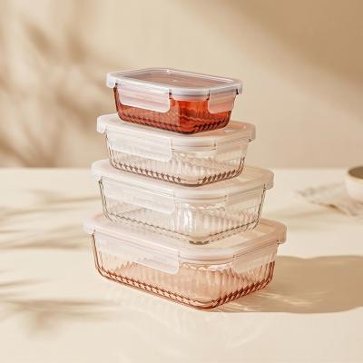 China IKOO Wholesale Freezer Safe Borosilicate Glass Food Storage Containers for Pantry and Kitchen for sale