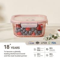 China IKOO Wholesale Freezer Safe Borosilicate Glass Food Storage Containers for Pantry and Kitchen for sale