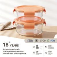 China LFGB/FDA Certified BPA Free & Leak Proof Glass Food Storage Containers with Locking Lids for sale