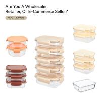 China LFGB/FDA Certified BPA Free & Leak Proof Glass Food Storage Containers with Locking Lids for sale