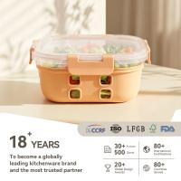 China IKOO 100% Leak-proof Airtight Glass Food Container with Silicone Sleeve for sale