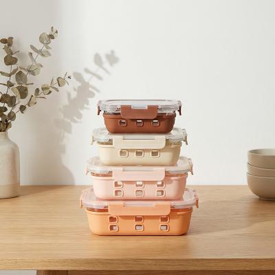 China IKOO 100% Leak-proof Airtight Glass Food Container with Silicone Sleeve for sale