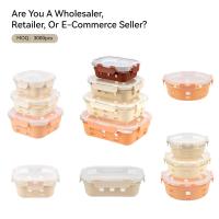 China IKOO 100% Leak-proof Airtight Glass Food Container with Silicone Sleeve for sale